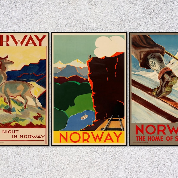 Norwegian Travel Posters - Etsy