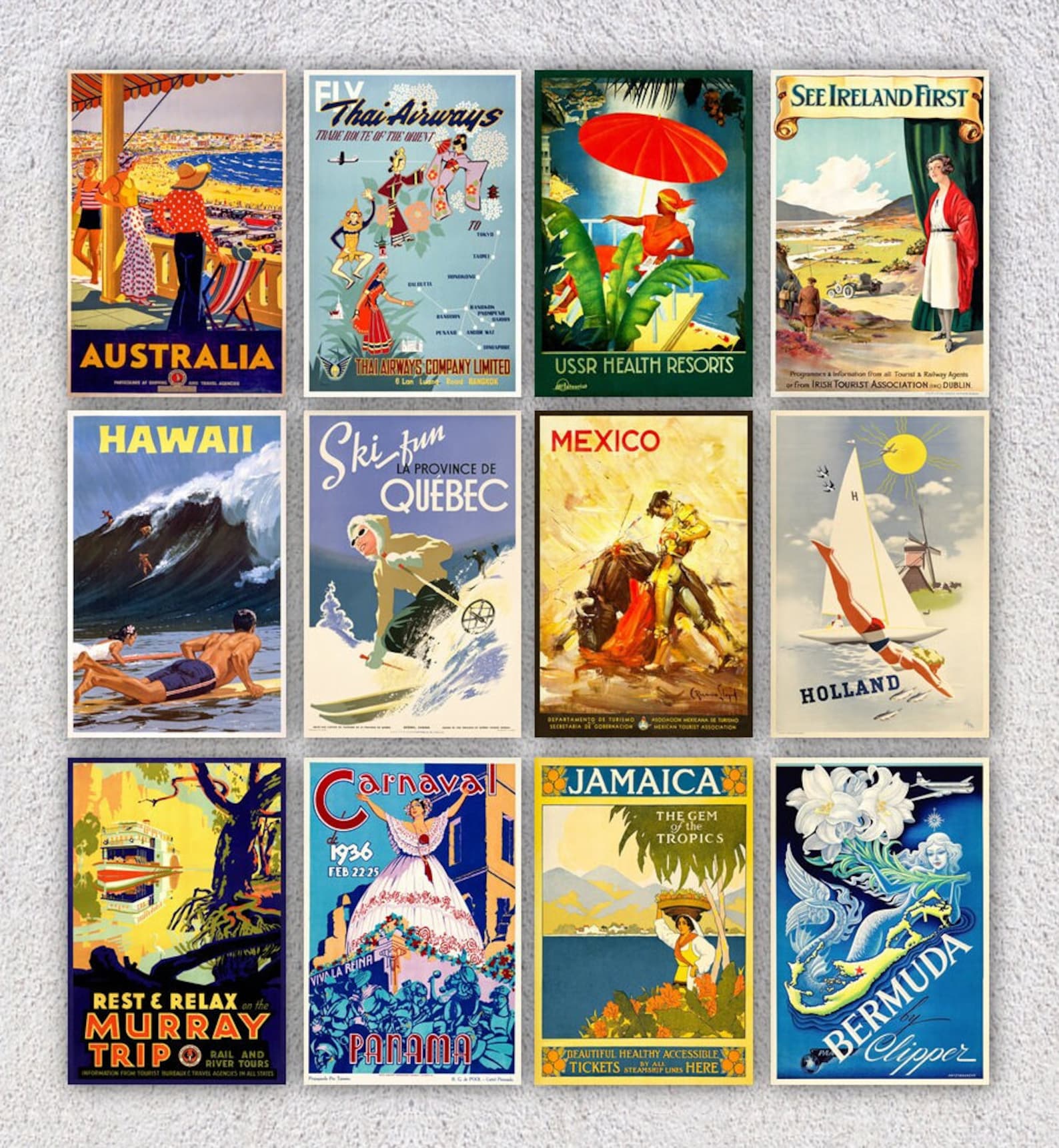 Set of 12 Vintage Travel Postcards Tourist Postcards - Etsy