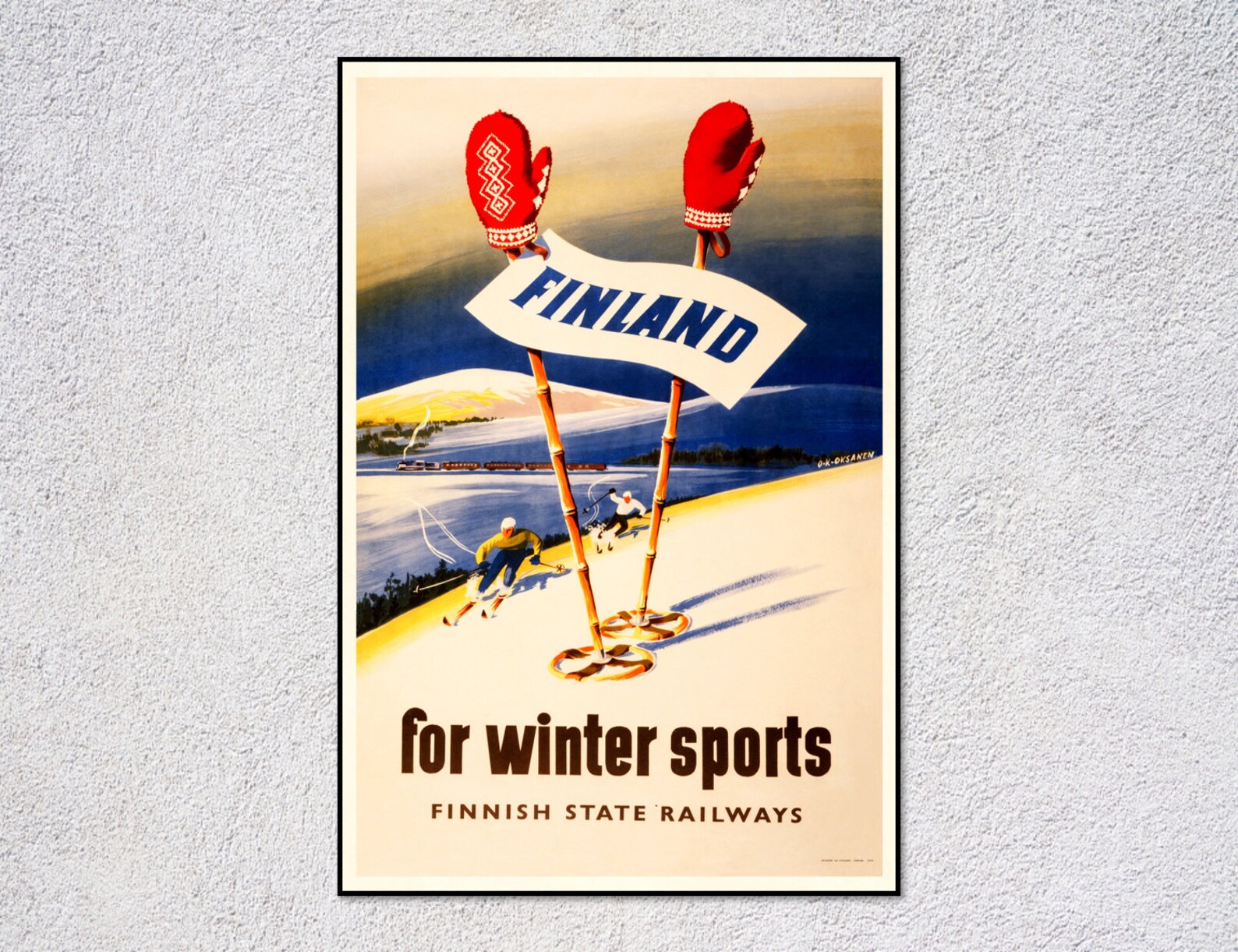 Retro Finland Poster Travel Poster & Advertising Vintage | Etsy