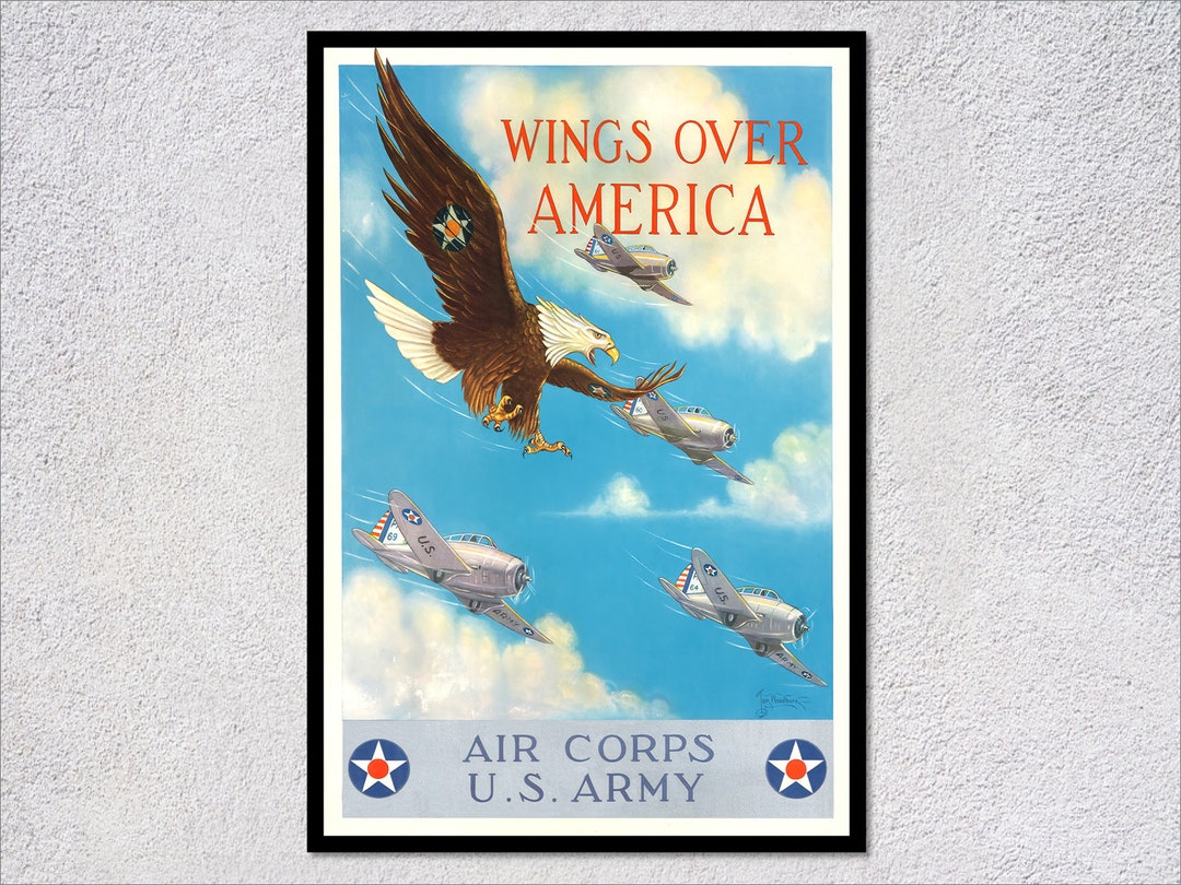 Wings Over America | Air Corps US Army | Aviation Poster | Flying ...