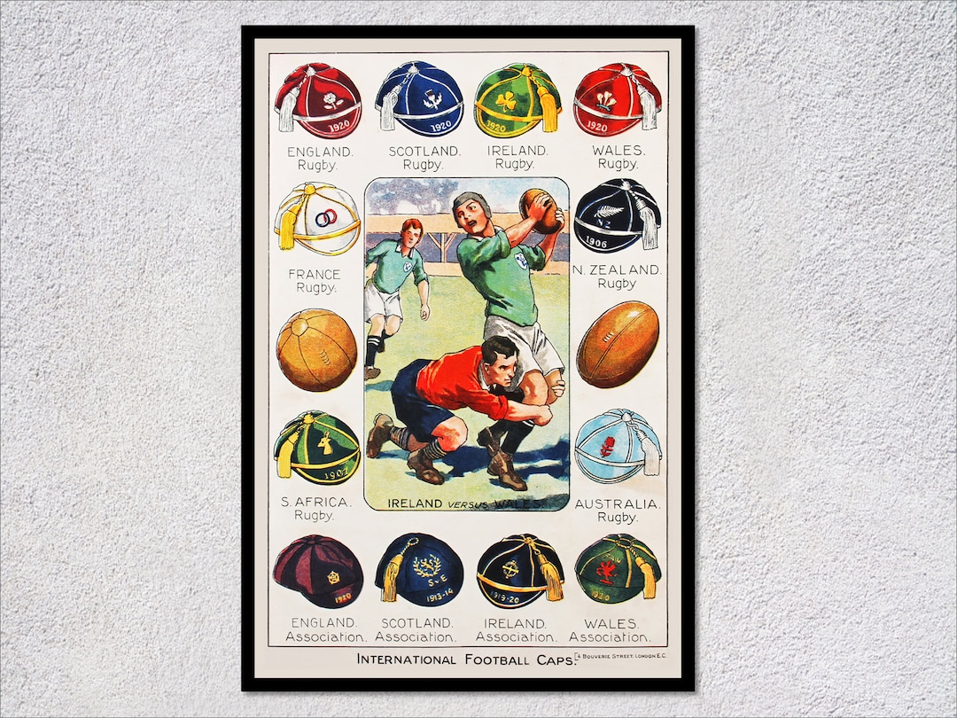International Rugby Caps | Sports Poster - Etsy