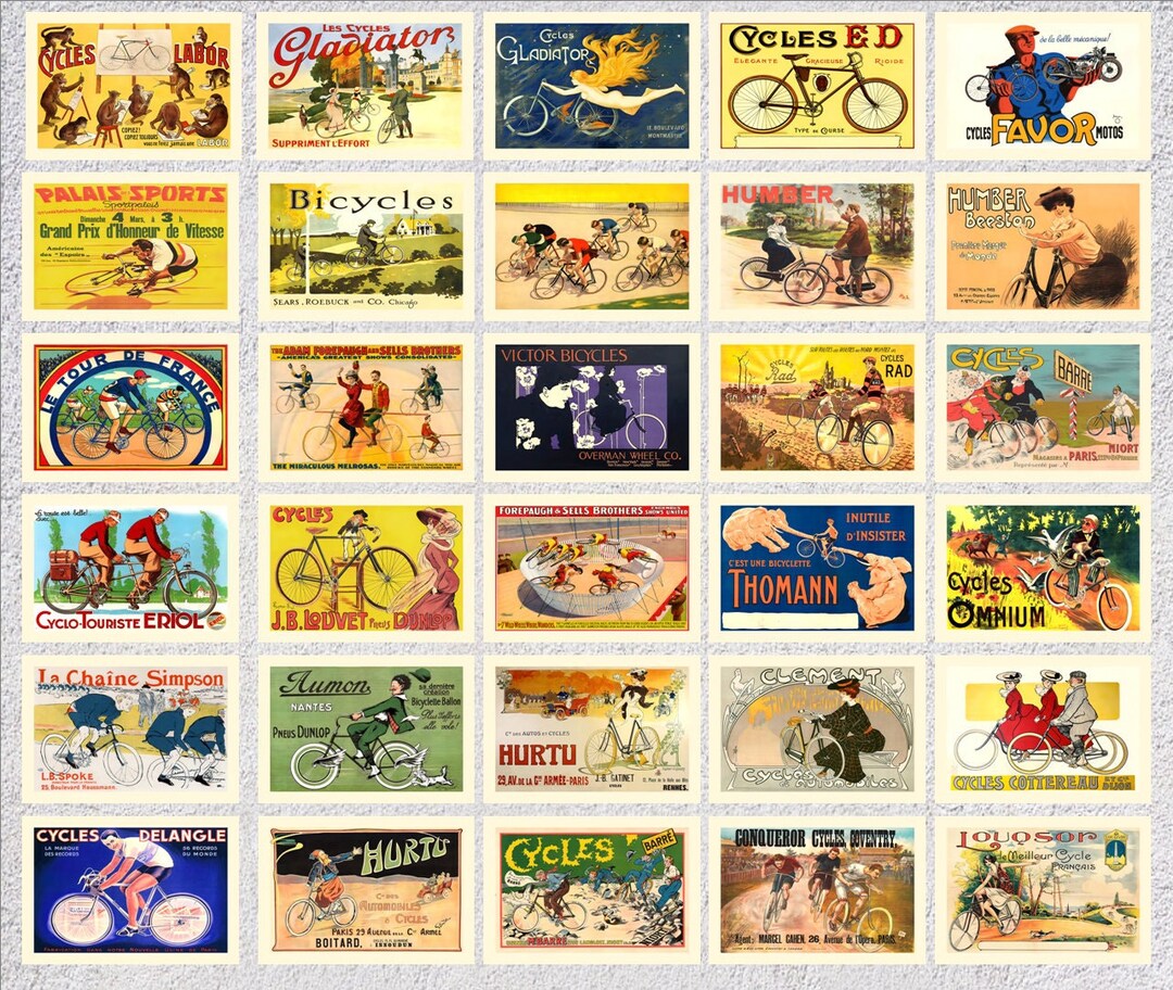 Collectable Cycling Postcards - Set of 30 Vintage Postcards - 4" X 6 ...
