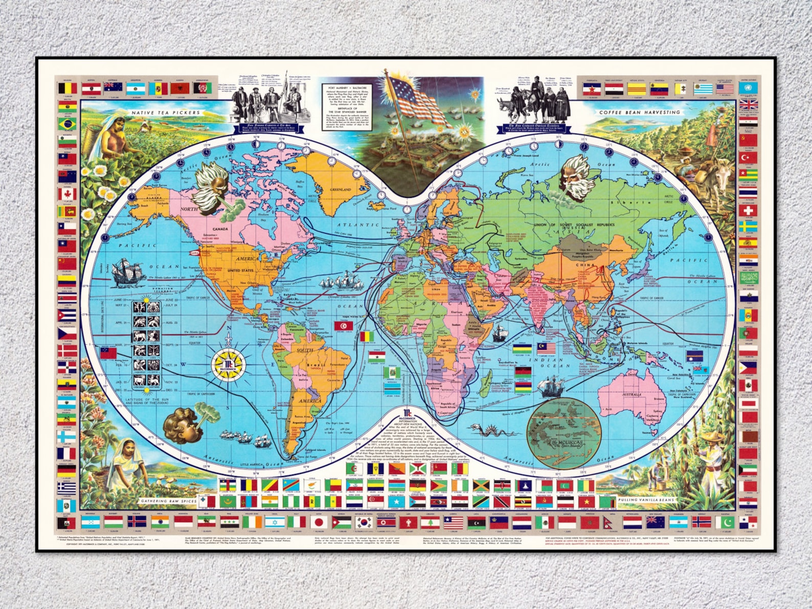 Spice World Map Pictorial Map of the World Reproduction - Etsy