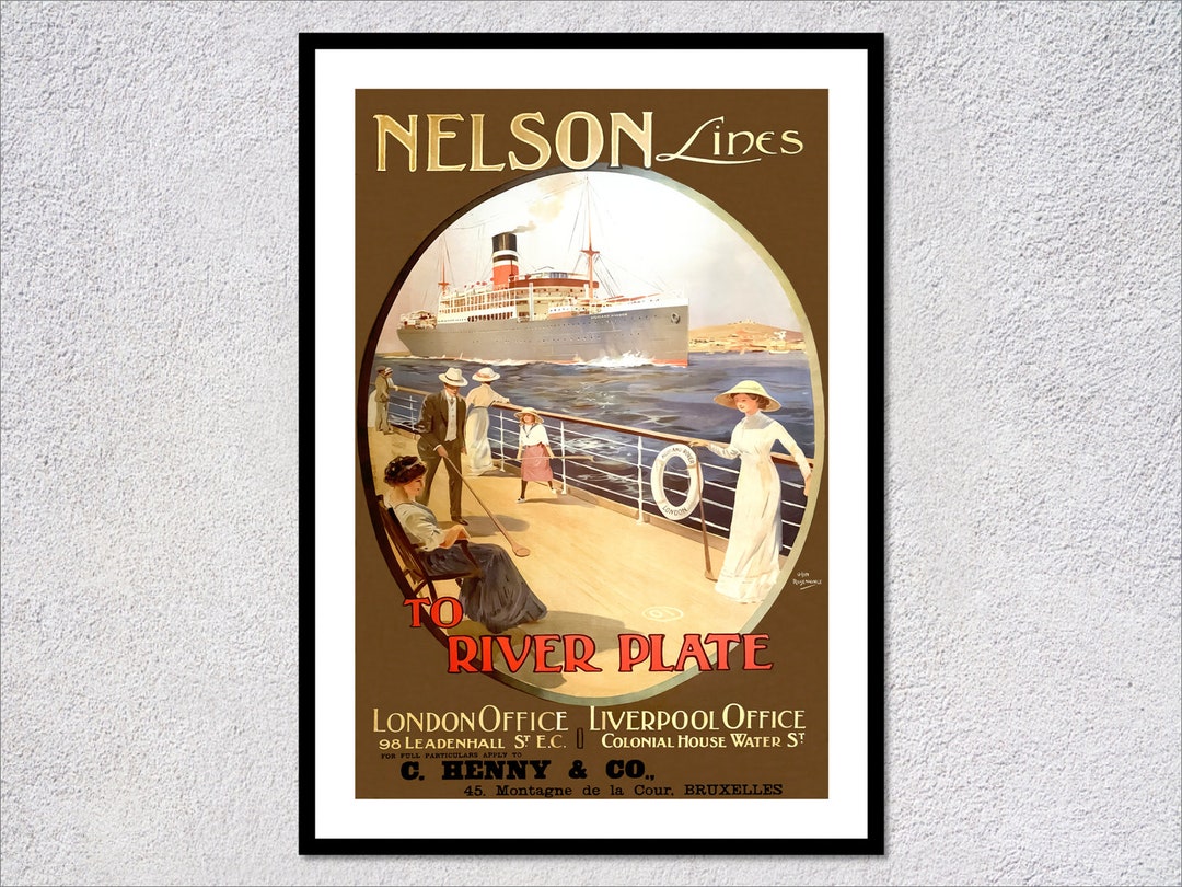 Nelson Lines to the River Plate, Argentina, Circa 1911 - Reproduction ...