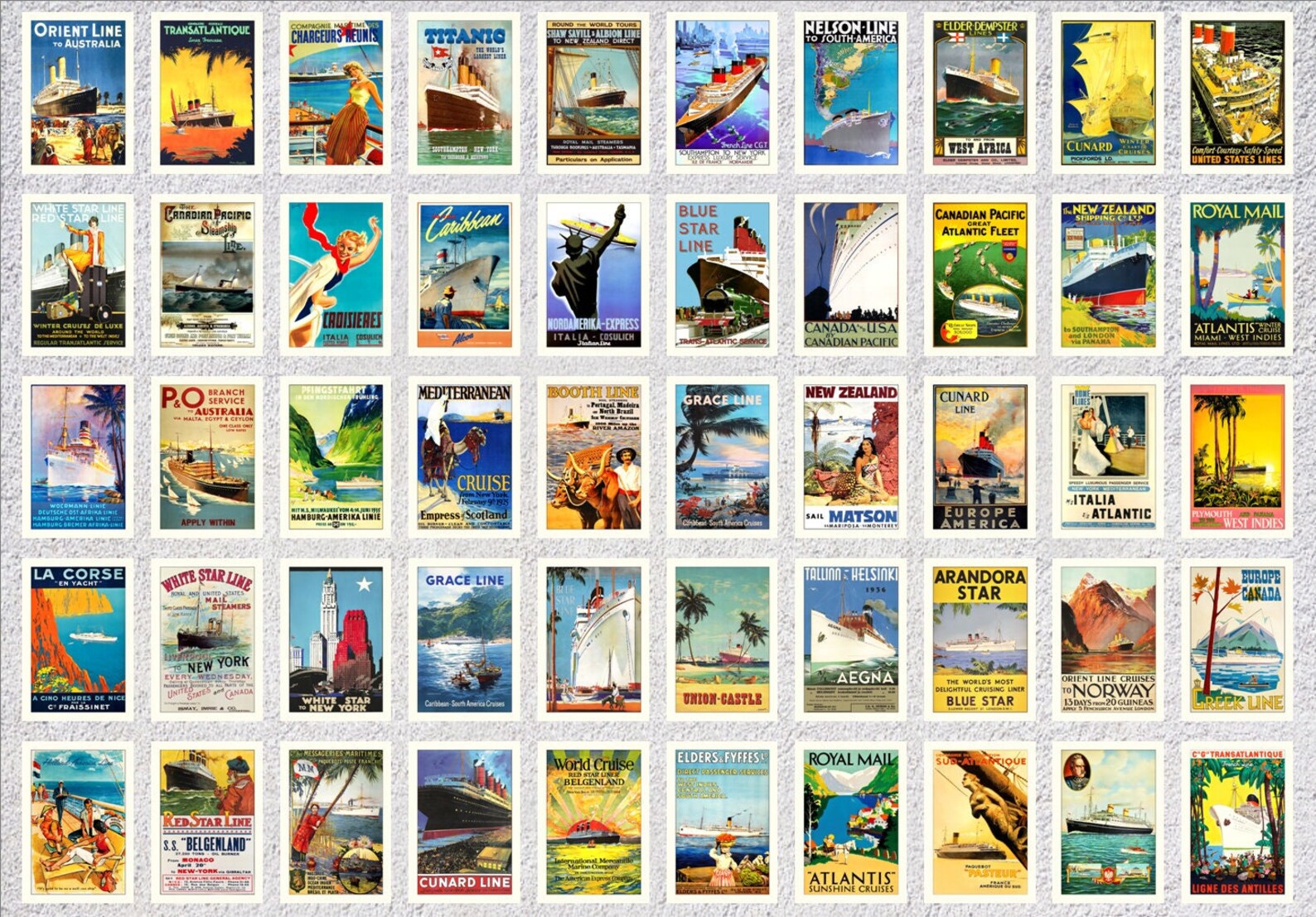 Set of 50 Vintage Cruise Ship Postcards Cruise Liner - Etsy