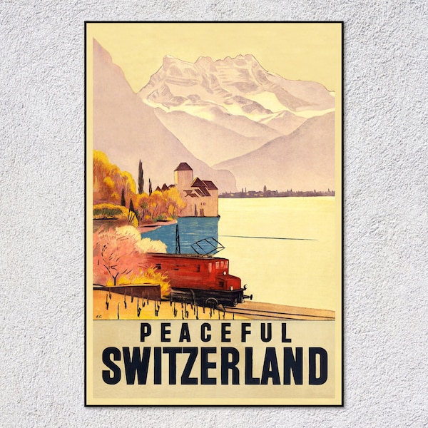 Swiss Alps Vintage Poster - Etsy