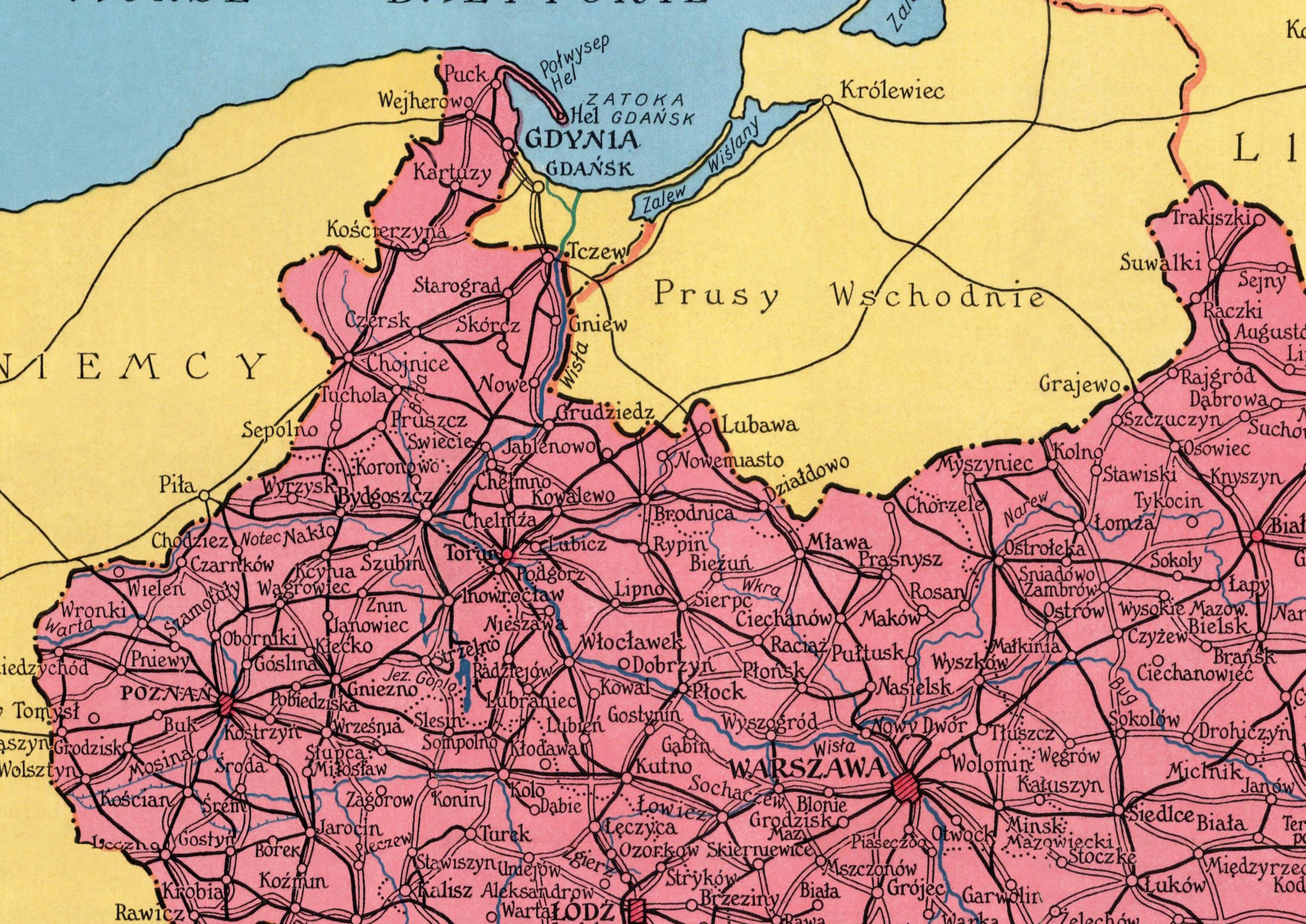 Historic Map Old Map of Poland 1929 Antique European Maps & - Etsy UK
