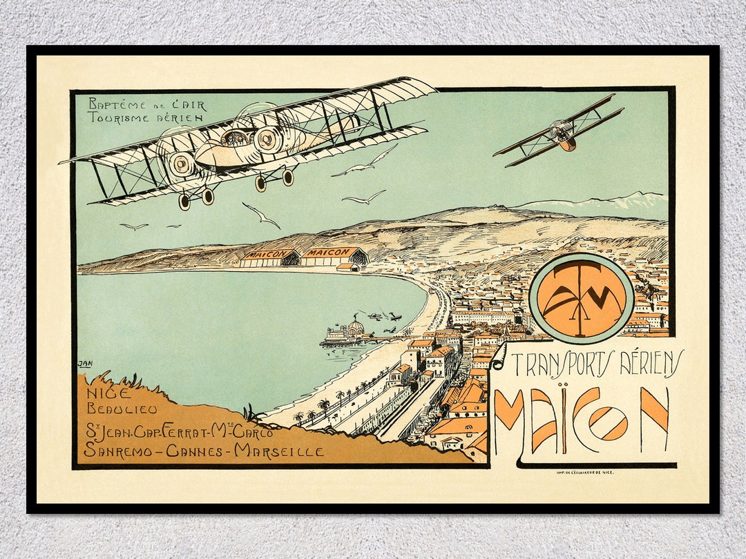 Vintage Aviation Poster Reproduction | Antique Flight Wall Art ...