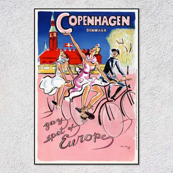 Denmark Vintage Poster - Etsy