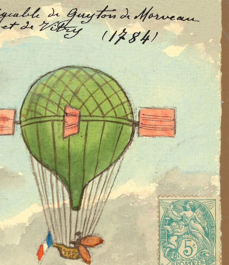 Hot Air Balloon Posters Vintage Air Travel Aviation Print - Etsy