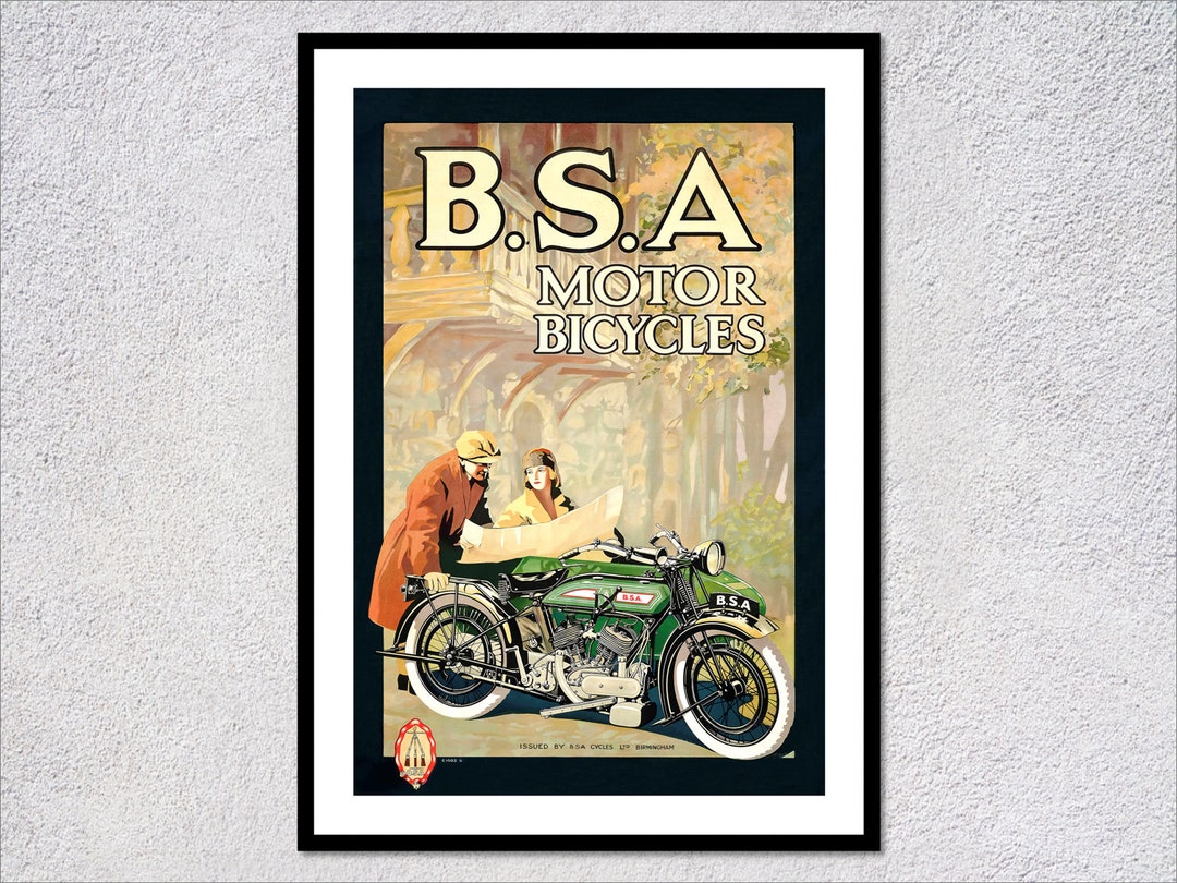 BSA Motorcycles Posters Motorcycle 1930s Bike Advert Art - Etsy