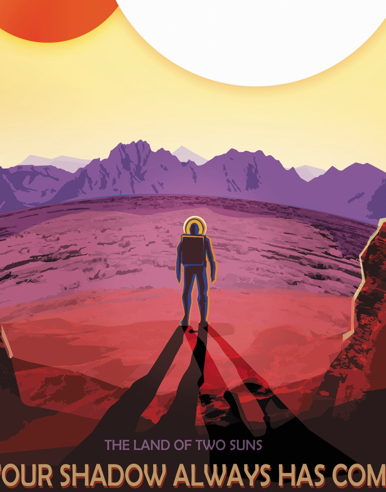 Retro Planetary Travel Poster Cosmos Vintage Poster Space - Etsy