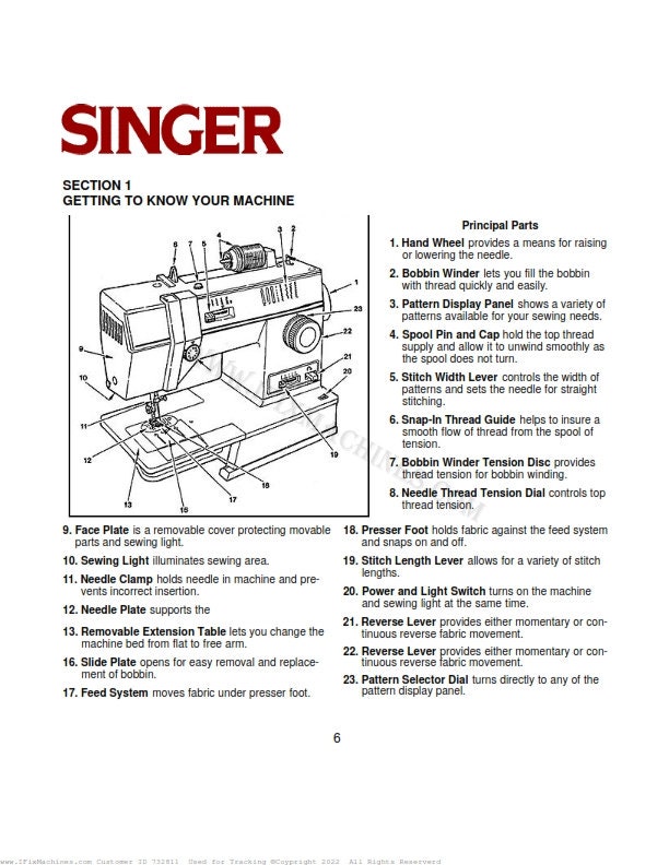 Singer Sewing Machine 9005 Instruction Manual, User Guide, Instant ...