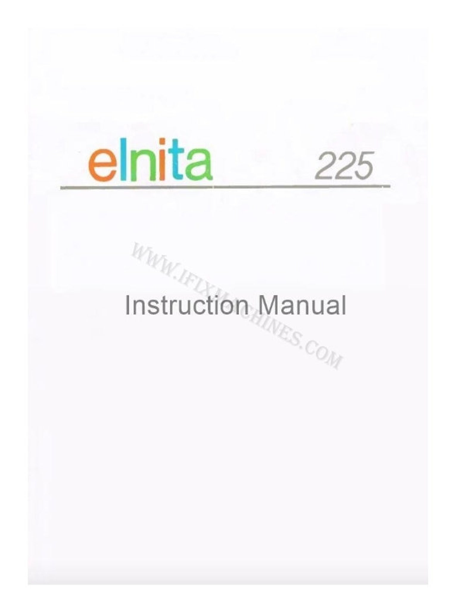 Elnita 225 Sewing Machine Instruction Manual, Instant Downlod, PDF Fileformat, SR - Etsy