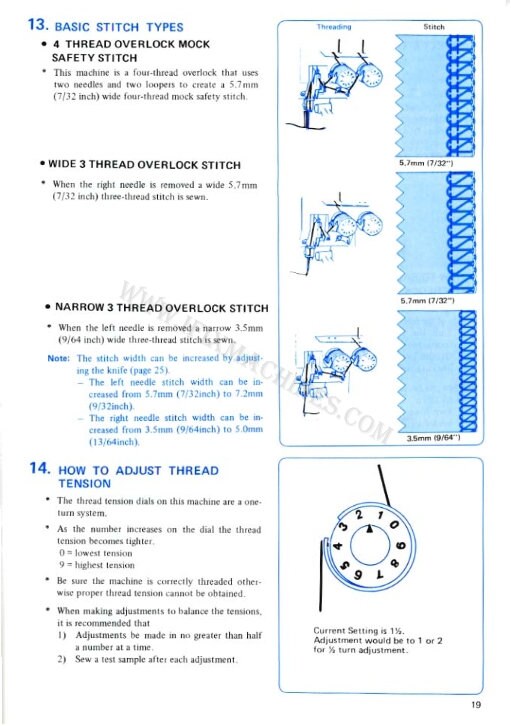 Singer Serger 14U244 Instruction Manual, User Guide, Handbook, Instant ...