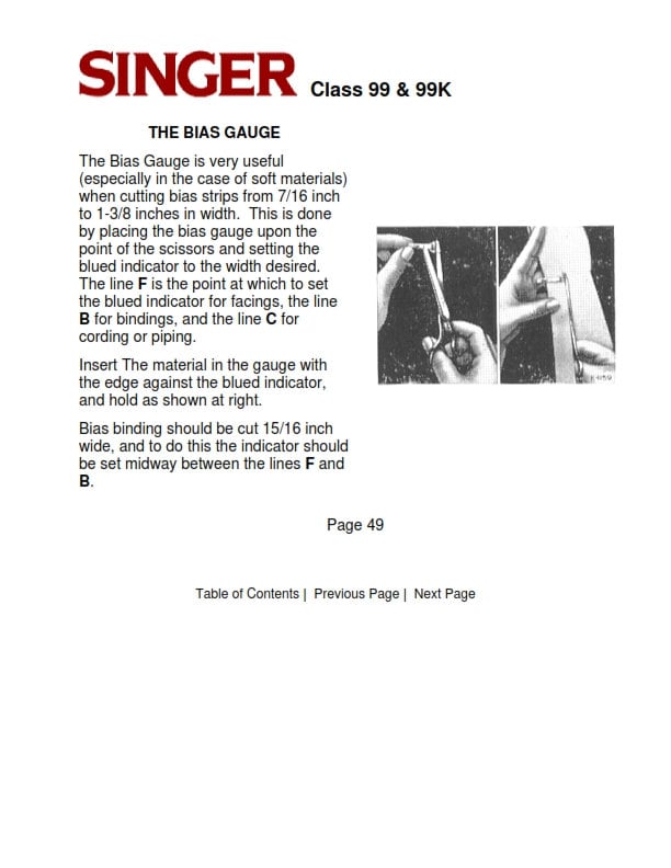 Singer 99 & 99k Instruction Manual, Instant Download, PDF File Format ...