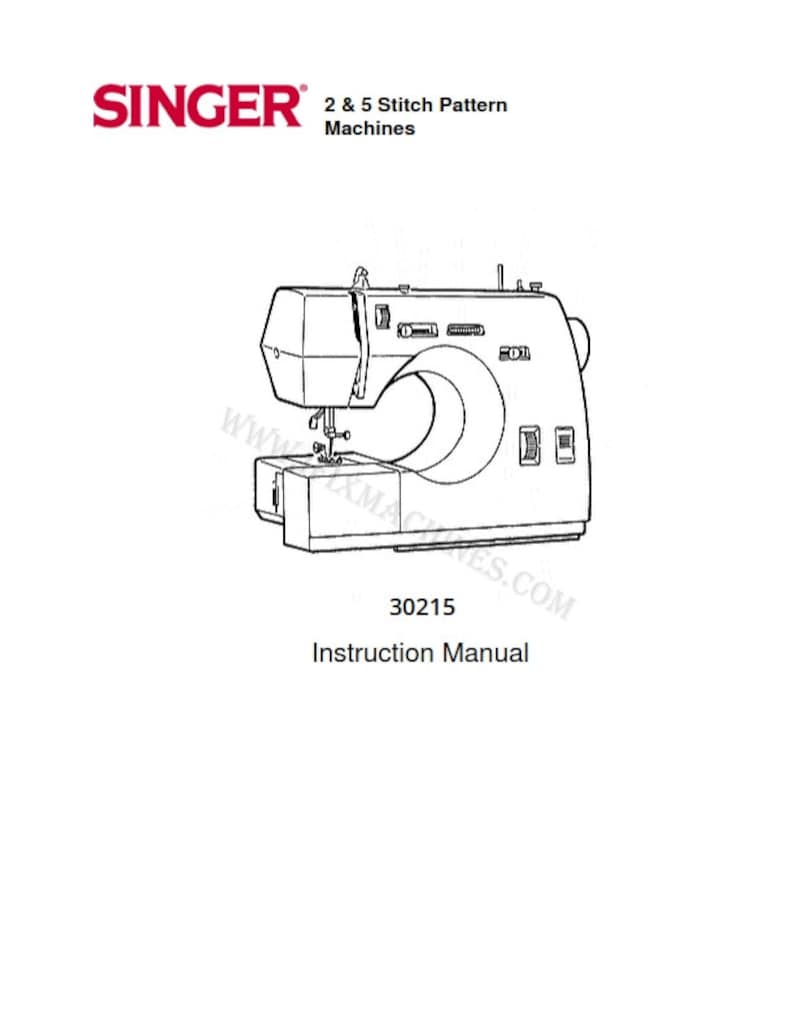 Singer 30215 Instruction Manual, User Guide, Instant Download, PDF File ...