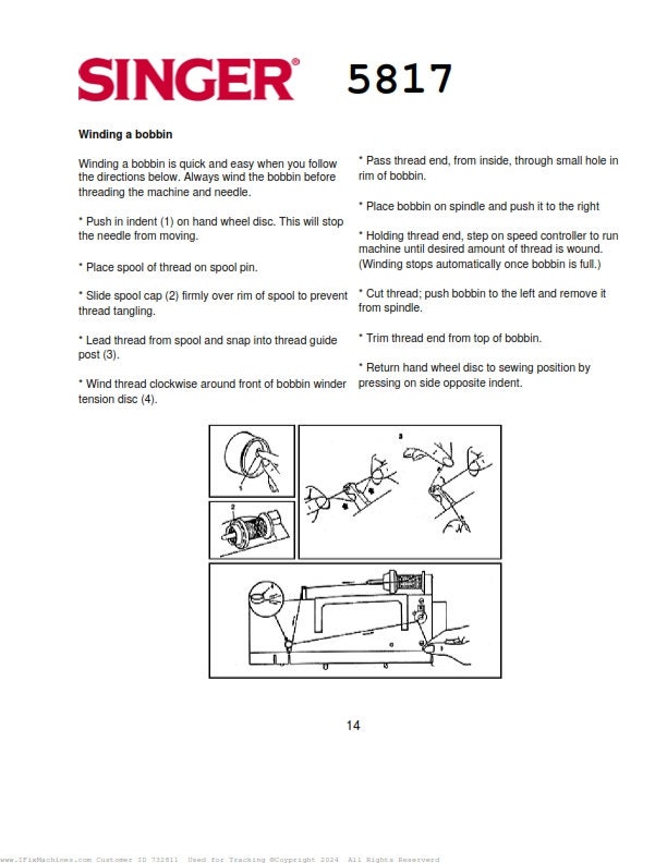 Singer Sewing Machine 5817 Instruction Manual, Instant Download, PDF ...