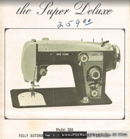 New Home (janome) 560 Super Deluxe Instruction Manual, Instant Download ...