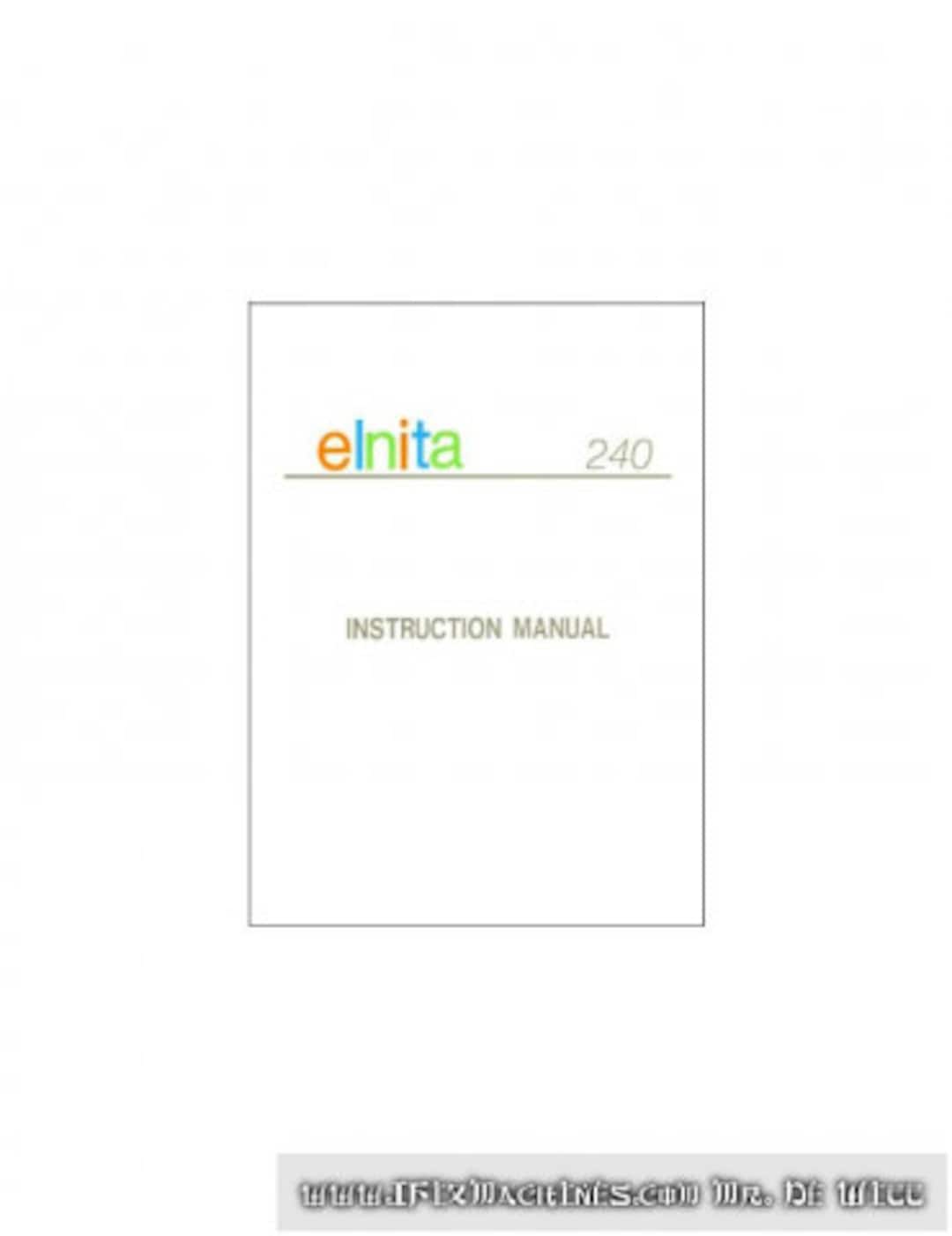 Elnita 240 Sewing Machine Instruction Manual PDF Download SR - Etsy