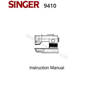 Singer 9410 Instruction Manual Userguide, Instant Download, PDF File - Etsy