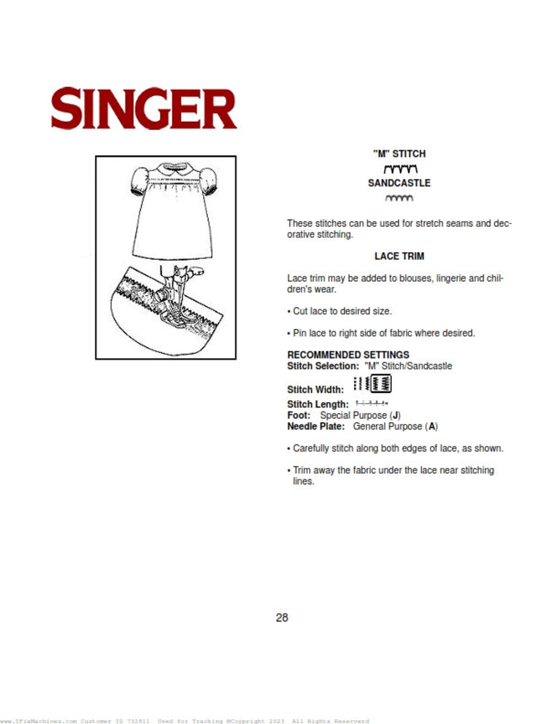 Singer Sewing Machine 93234 Instruction Manual User Guide, Instant ...