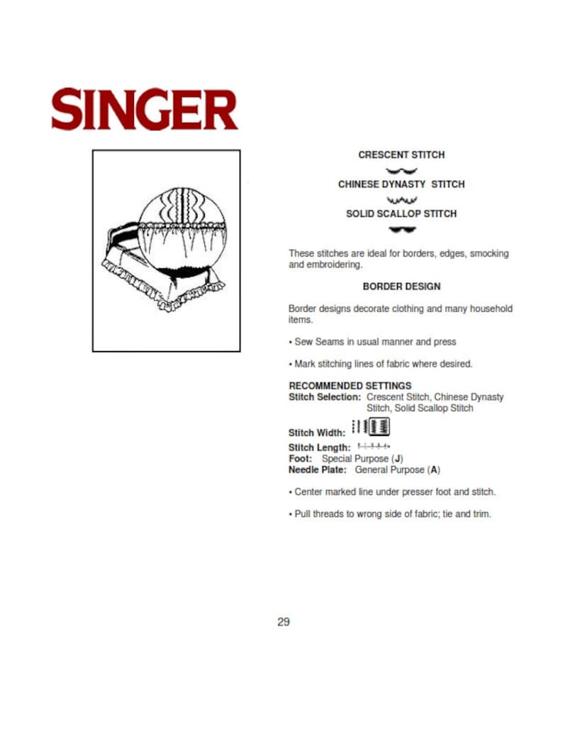 Singer 4622 Sewing Machine Instruction Manual Handbook, Instant ...