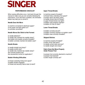 Singer 4622 Sewing Machine Instruction Manual Handbook, Instant ...