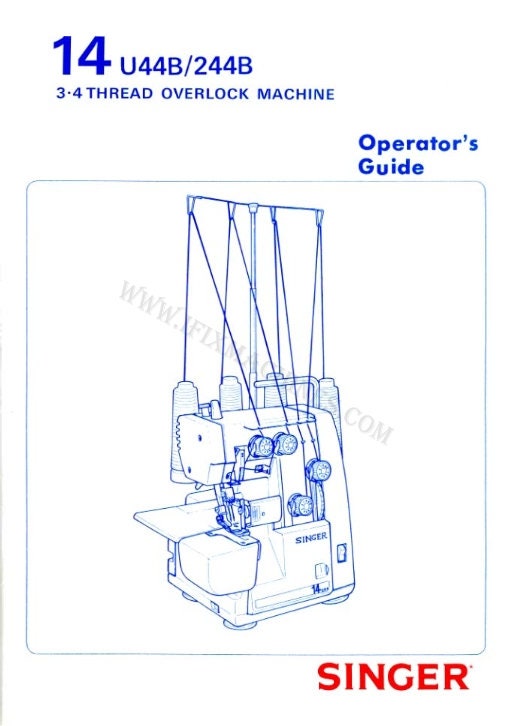 Singer Serger 14U244 Instruction Manual, User Guide, Handbook, Instant ...