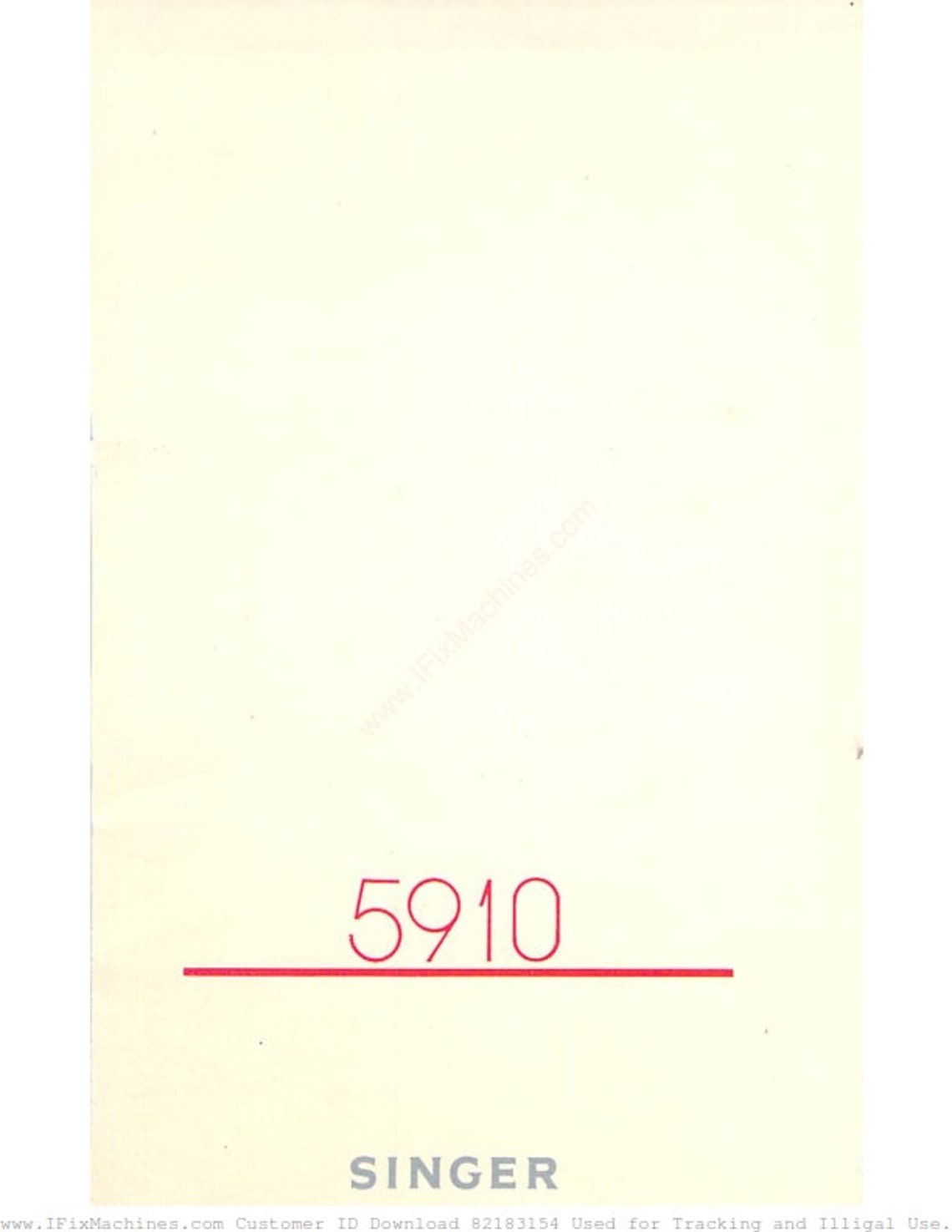 Singer Sewing Machine 5910 Instruction Manual, Instant Download, PDF ...