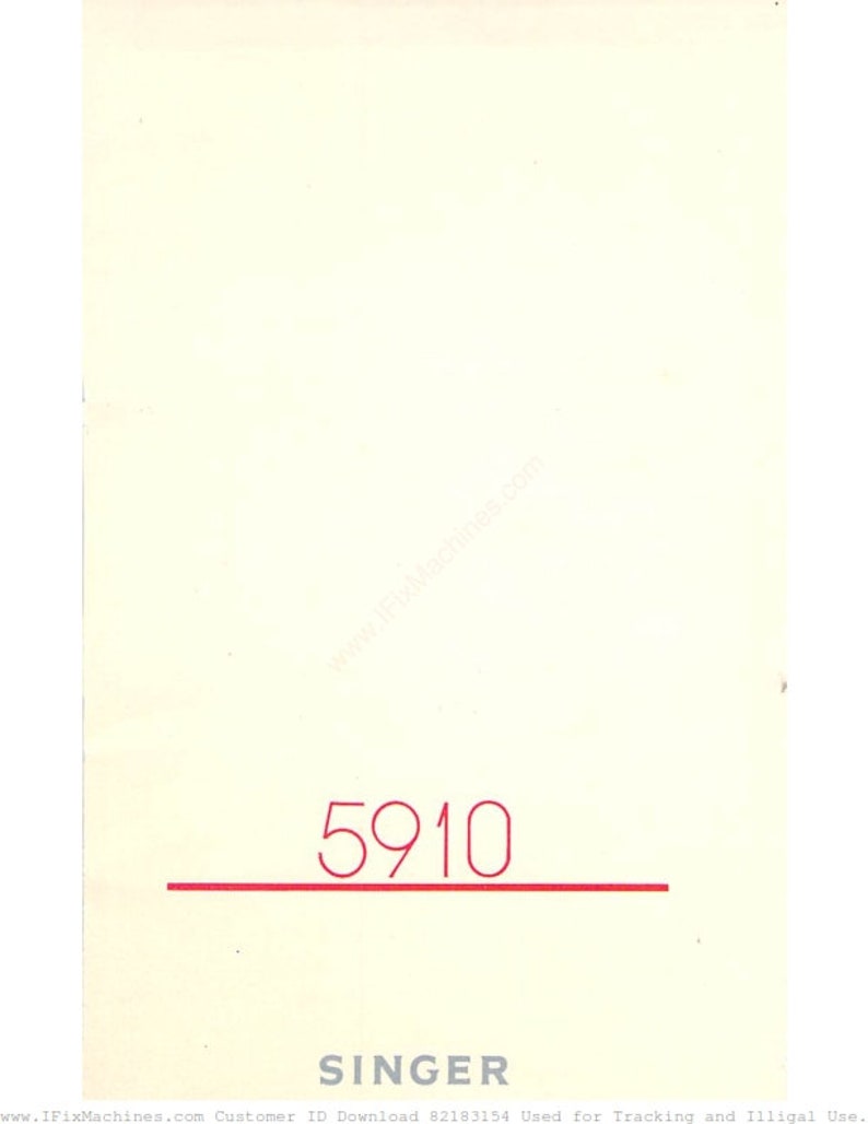Singer Sewing Machine 5910 Instruction Manual, Instant Download, PDF ...