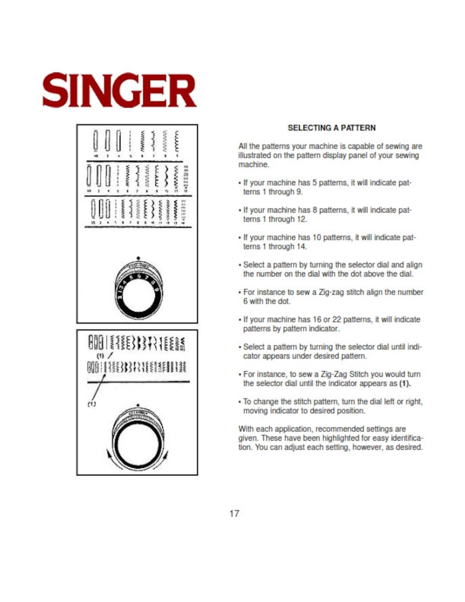 Singer Sewing Machine 9005 Instruction Manual, User Guide, Instant ...