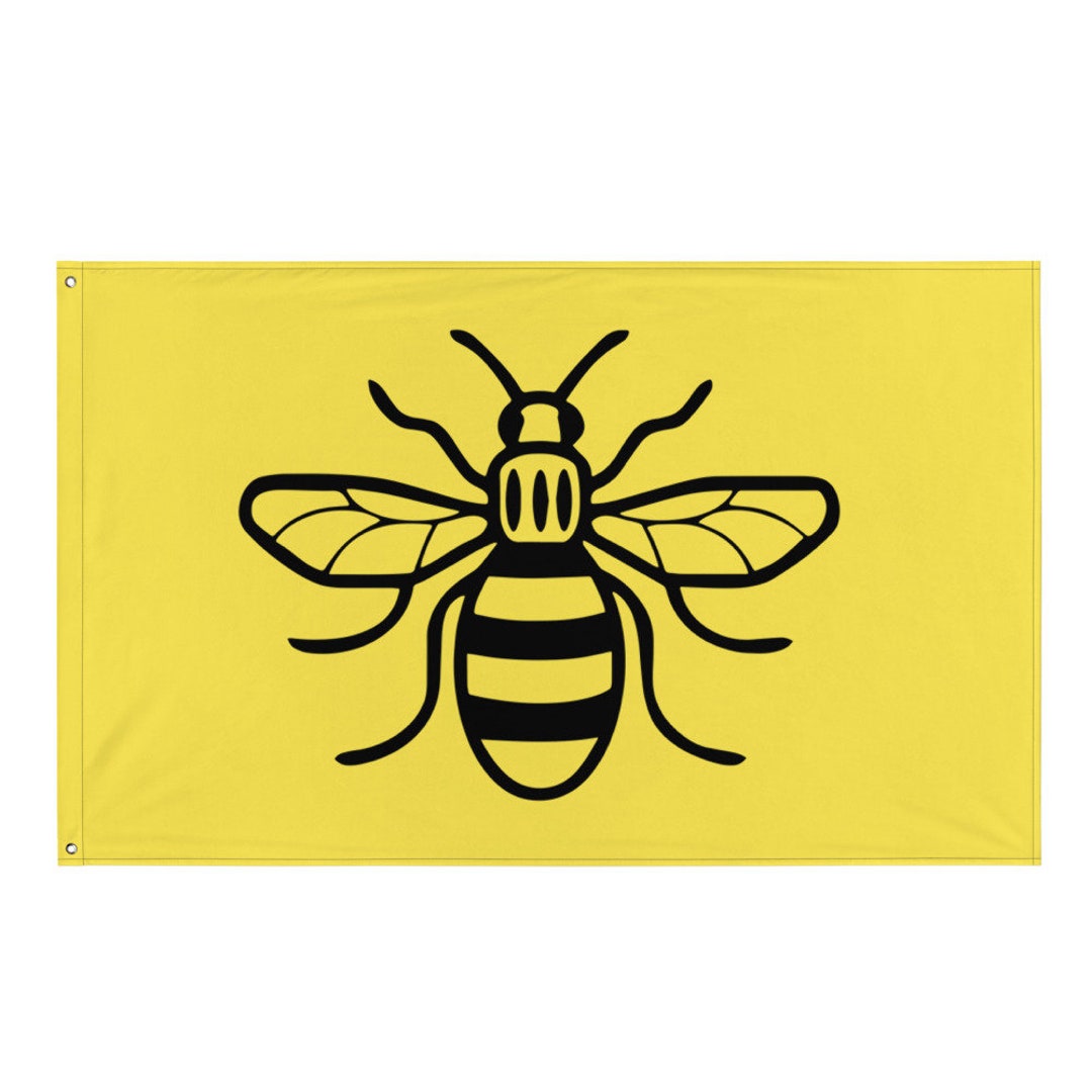 Manchester Bee Flag Worker Bee Honeybee Yellow Flag - Etsy