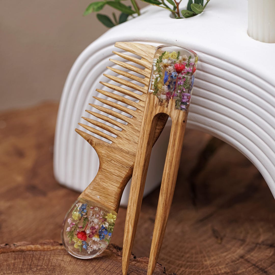 Personalized Hair Accessories, Custom Hair Comb With Real Flowers ...
