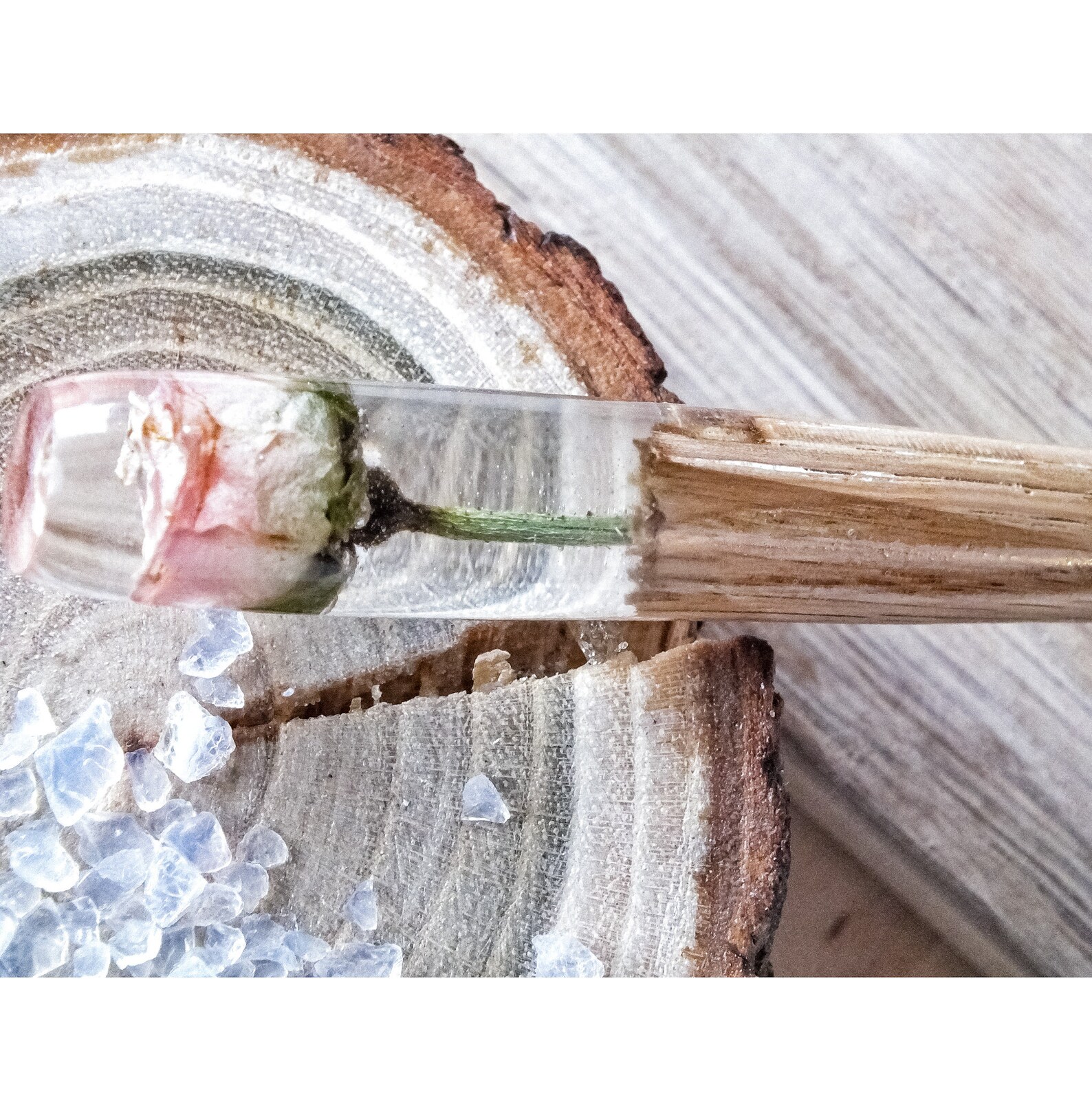 Creamy Rose Wood Hair Stick Rose Resin Jewelry Flower Long - Etsy
