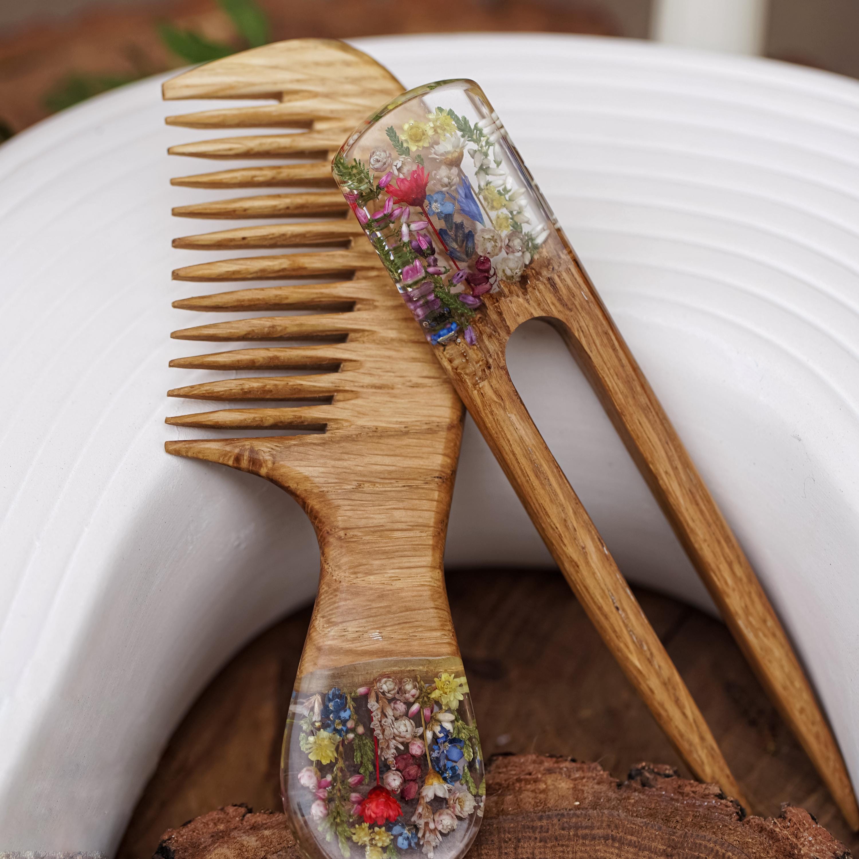 Personalized Hair Accessories, Custom Hair Comb With Real Flowers ...