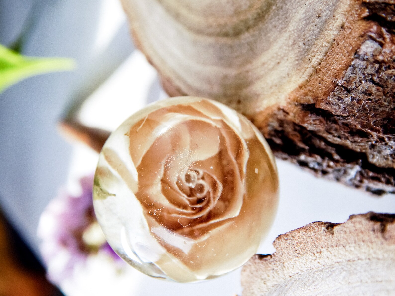 White Rose Hair Stick, Wooden Hairpin, Wood Resin Hair Pin, Rose Hair ...