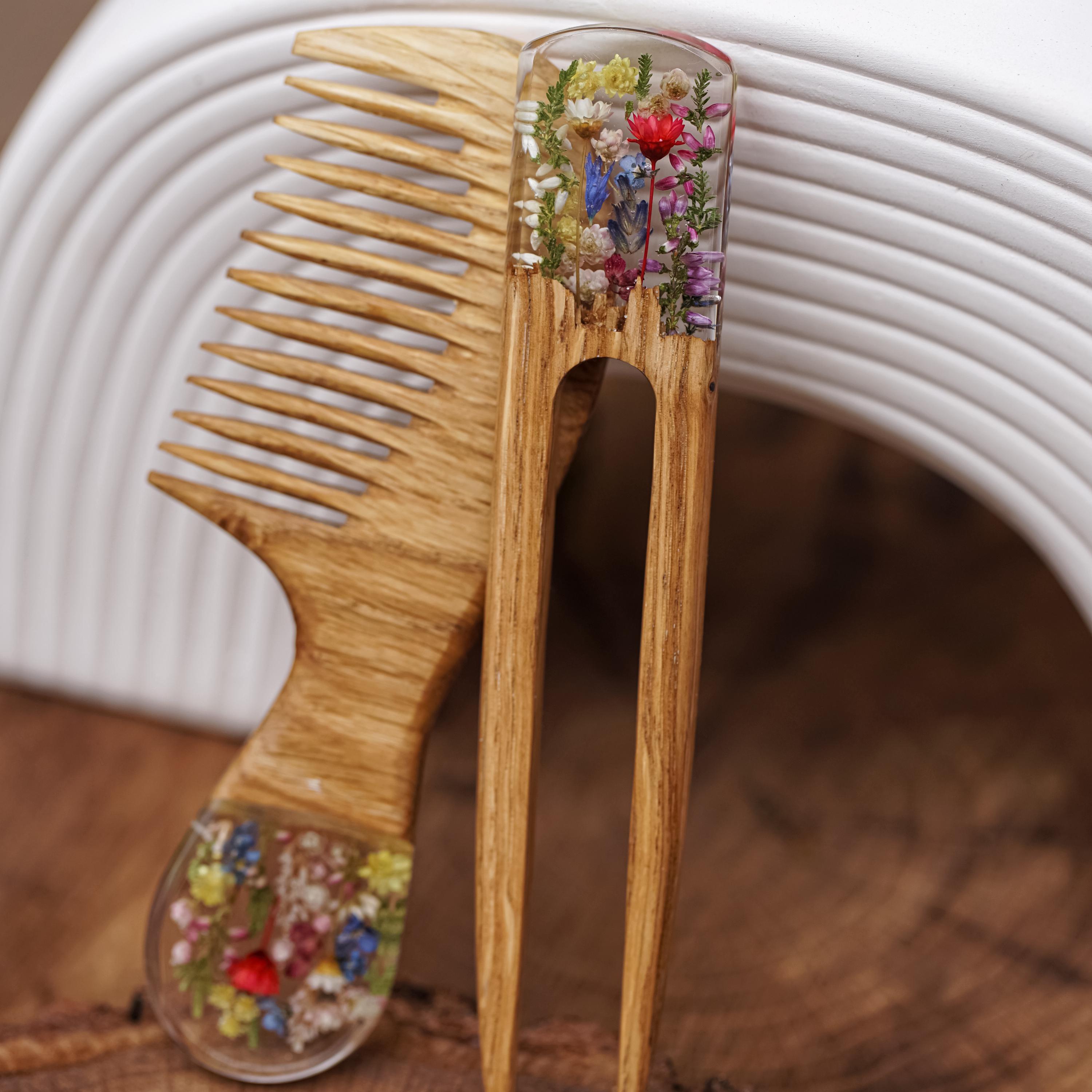 Personalized Hair Accessories, Custom Hair Comb With Real Flowers ...