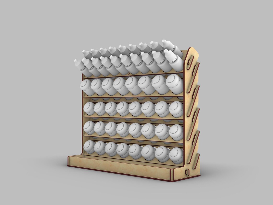 Citadel and Vallejo Paint Rack With Tray Laser Cutting File for 3mm and ...