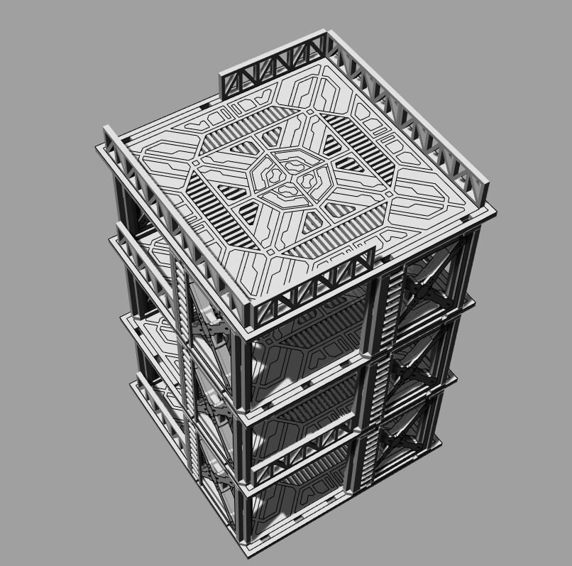 Square Tower Add-on for the Sectorplex, Laser Cut Files, Svg, Ai, Pdf ...