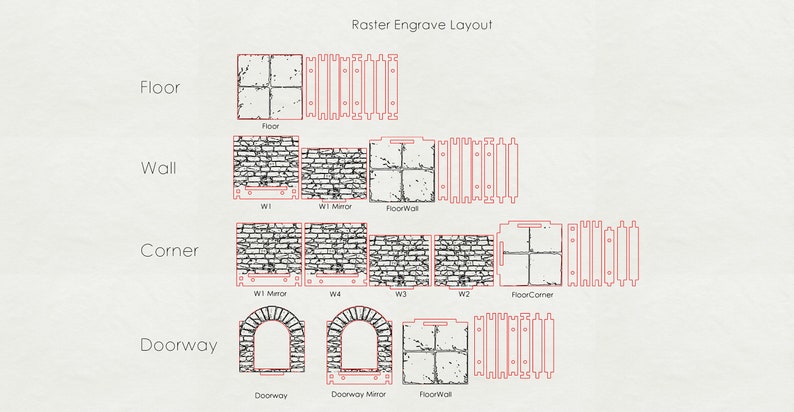 Dungeon Terrain Laser Cut Files SVG Glowforge Dungeons and - Etsy