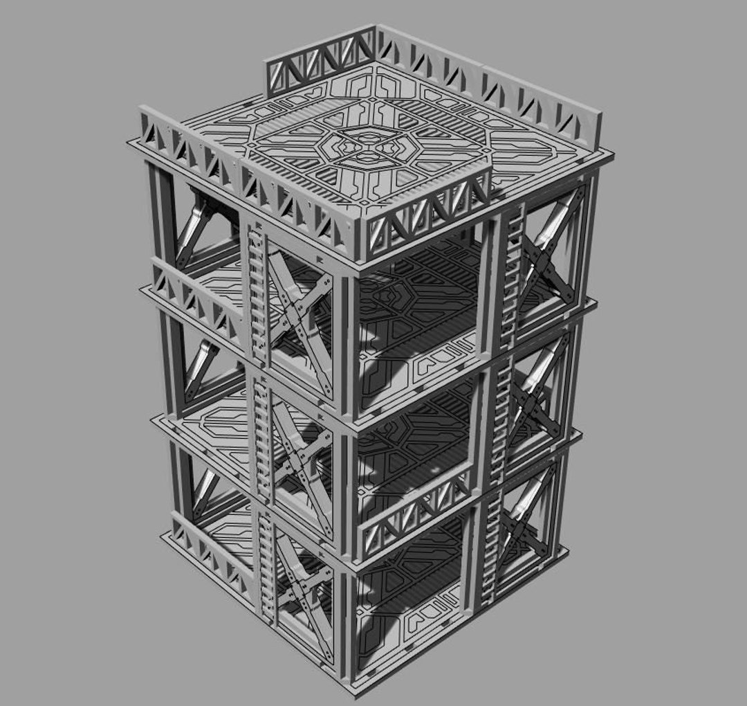 Square Tower Add-on for the Sectorplex, Laser Cut Files, Svg, Ai, Pdf ...