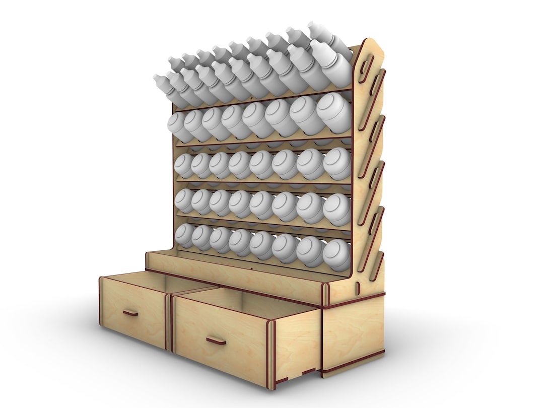 Paint Rack With Tray and Drawers Laser Cutting File for 3mm and 1/8 ...