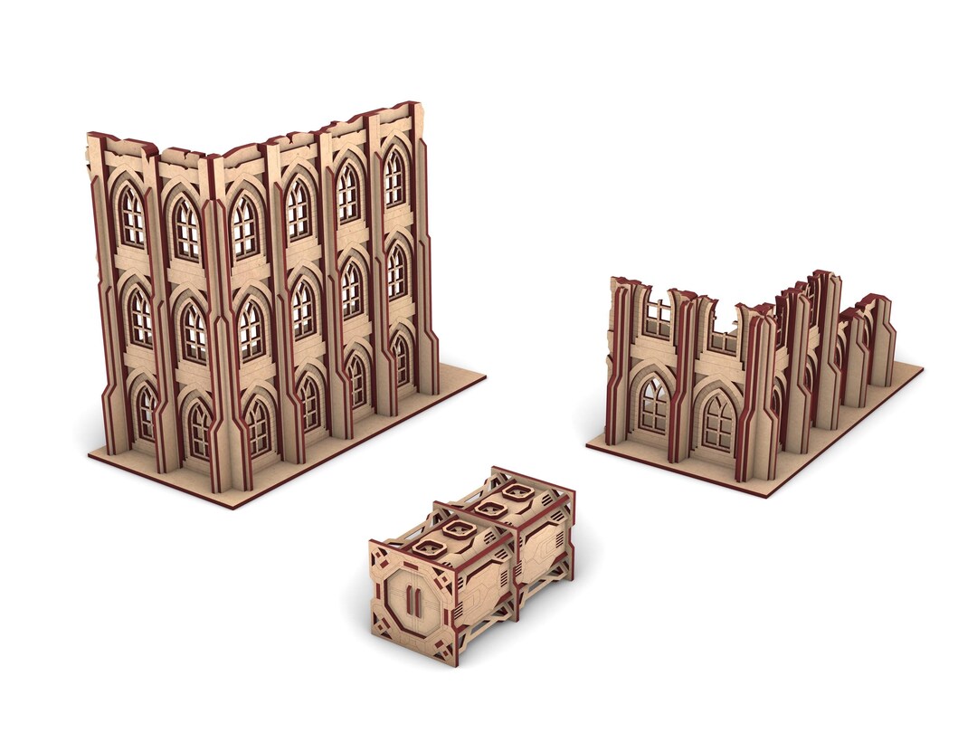 WTC Terrain Set Laser Cut Files, SVG, Ai, Pdf, Mdf Scenery, Wargame ...