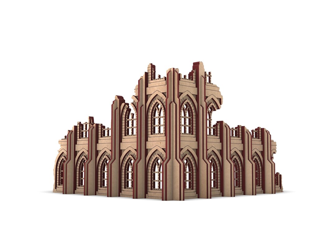 Ruined Cathedral Terrain File (type 4), Laser Cut Files, SVG, Ai, Pdf ...