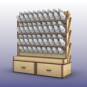 Vallejo & Army Painter Paint Rack With Tray and Drawers Laser Cutting ...
