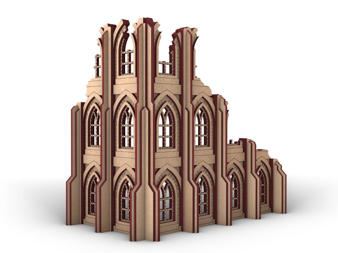 Ruined Cathedral Terrain File (type 1), Laser Cut Files, SVG, Ai, Pdf ...