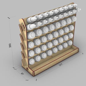 Citadel and Vallejo Paint Rack With Tray Laser Cutting File for 3mm and ...