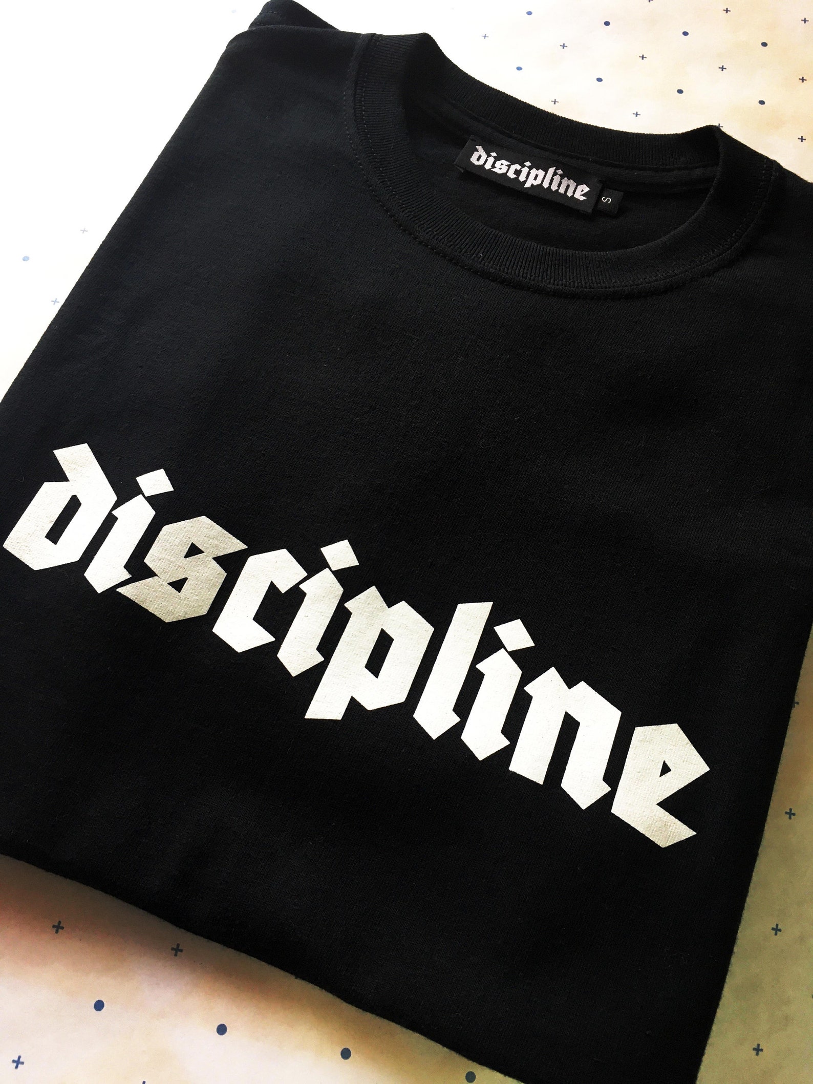 Discipline logo black unisex cotton T-Shirt | Etsy