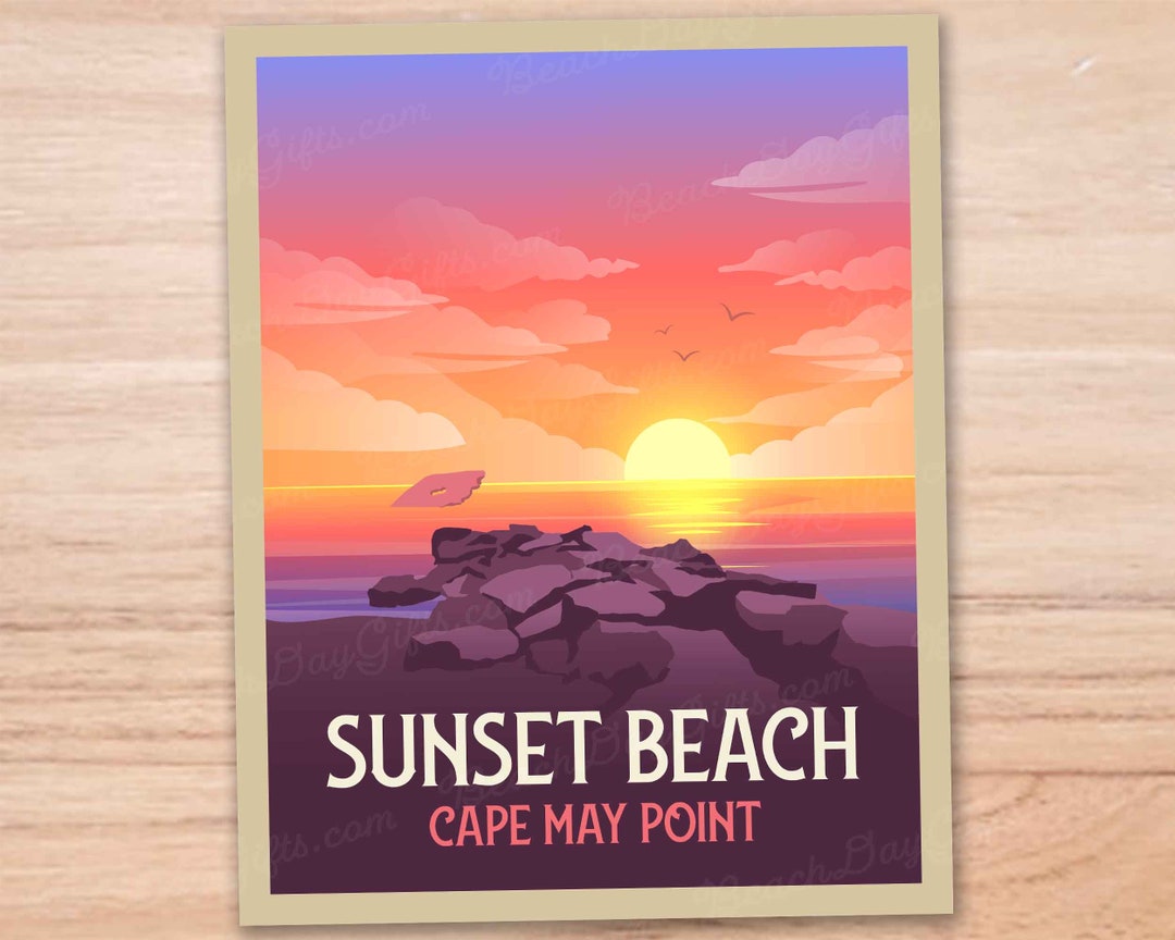 Sunset Beach Cape May Art Print (11x14) - Etsy